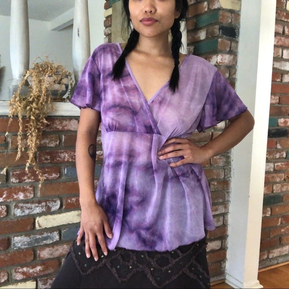 Vintage | Tops | Y2k Sheer Pastel Tie Dye Top By Salotte | Poshmark